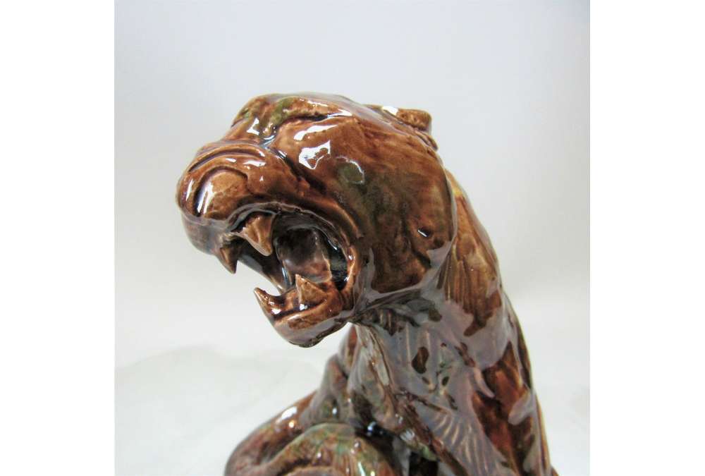 Roaring Tiger by Thierry Van Ryswyck | Susse Freres Ceramic 1940 ...